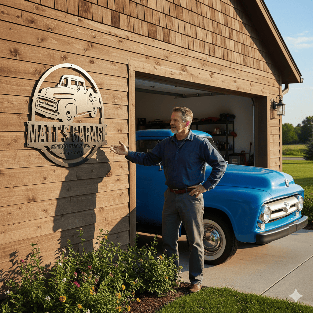PERSONALIZE CAR SIGN - Garage Ford-F-100 Established Date 1953-1956 ...