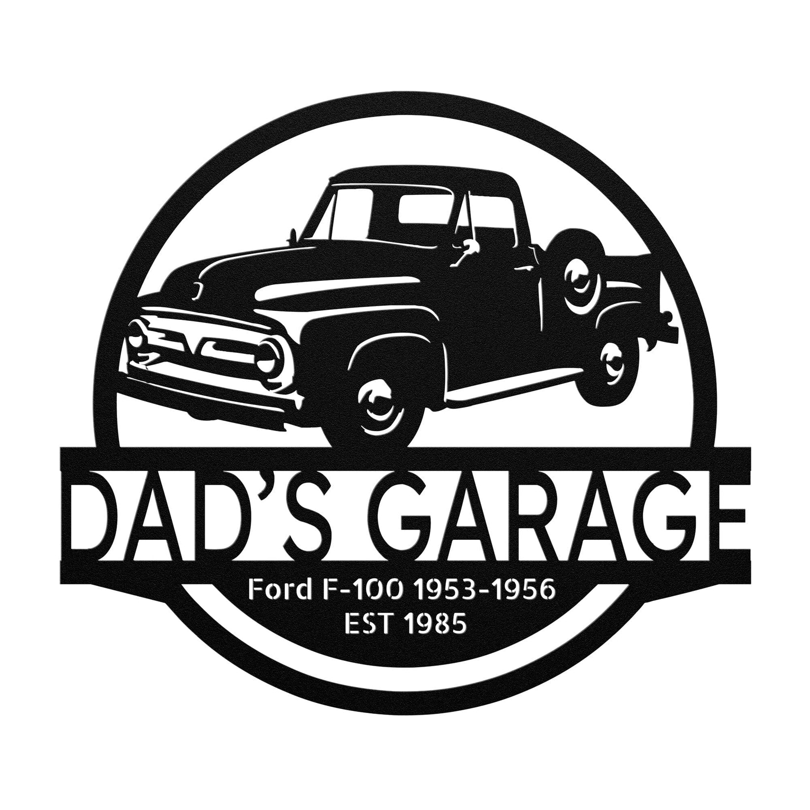 PERSONALIZE CAR SIGN - Garage Ford-F-100 Established Date 1953-1956 ...