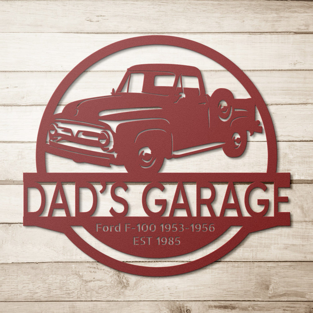 PERSONALIZE CAR SIGN - Garage Ford-F-100 Established Date 1953-1956 ...